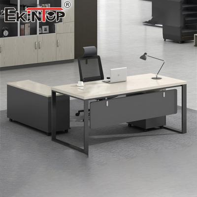 China Walnut Industrial Style Manager Office Desk General Commercial Furniture for sale
