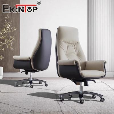 China High Back PU Executive Ergonomic Sleeping Leather Chair Commercial Office Chairs à venda