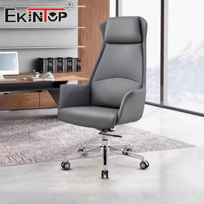 China Leer Executive Chair Meubels Moderne stijl Wielen Commerciële kantoorstoelen Te koop