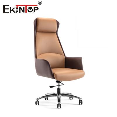 China Cadeira de escritório de couro PU de costas altas à venda