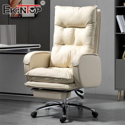 China Cadeira de escritório de couro ergonômica reclinável de alta qualidade à venda