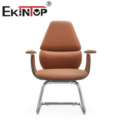 China Moderne Executive Leather Arm Ergonomische Bruine PU Leather Office Chair Leather Club Chairs for sale