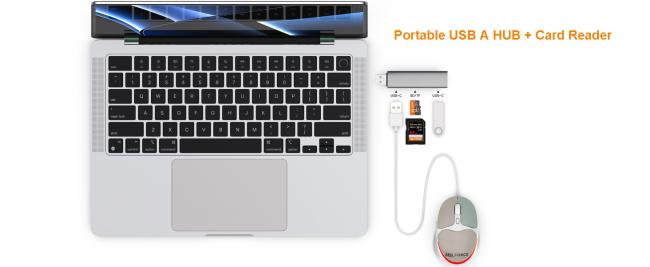 MSLFORCE USB 3.2 Gen 1/2 Desktop Hub with card reader