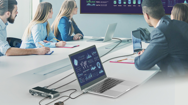 Conference room setup with MSLFORCE KVM Switch