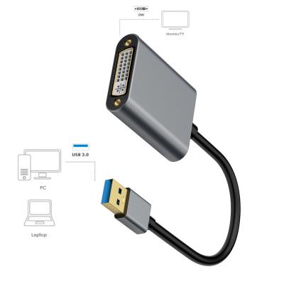 중국 60Hz USB 3.0 그래픽 HUB 어댑터 (USB-A/M to DVI/F, 1080p 비디오 해상도) 판매용