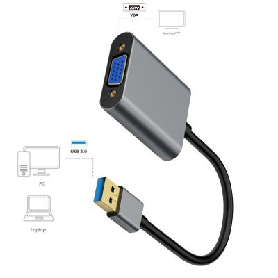 중국 USB 3.0 그래픽스 허브 어댑터 (USB-A/M to VGA/F) 1080p 비디오 해상도 판매용