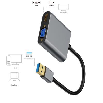 중국 USB 3.0 그래픽 허브 어댑터 USB 2 인 1 HDMI VGA 1080p 비디오 해상도 판매용