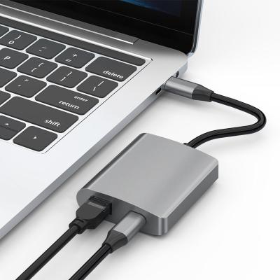 China Adaptador de red USB C 3.2 Gen1 con divisor y cargador PD 100W en venta