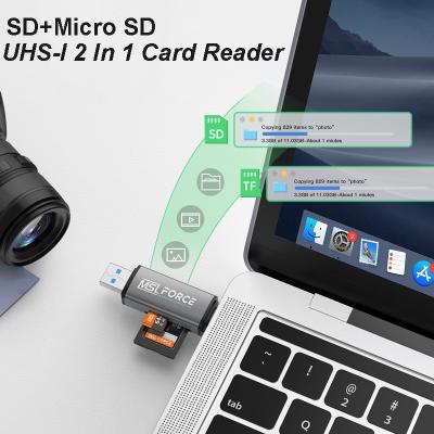 China Portable USB 3.2 Gen 1 Card Reader With USB C And USB A Connectors for sale