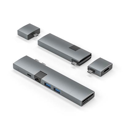 China 8 In 2 Multi Port HUB For MacBook Air Pro With Dual USB C Thunderbolt Compatible for sale