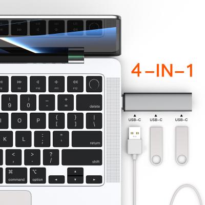 Cina Hub portatile in metallo USB C 3.2 Gen 2 10Gbps espande tre USB A in vendita
