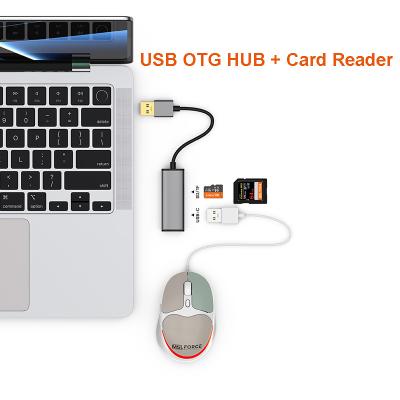 China USB A OTG Hub Card Reader With Extension Cable Adapter For SD Micro SD Memory Card for sale
