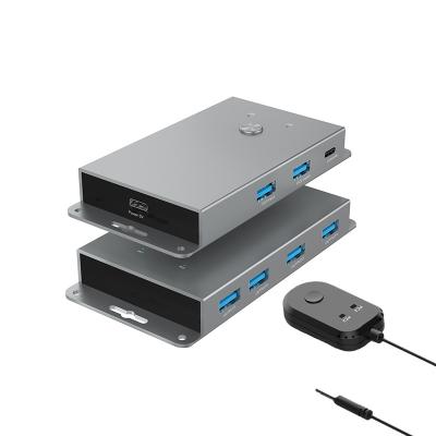 China USB 3.0 KVM Switch 2x4 For Two PC Share Four USB A Peripherals KVM Switch for sale