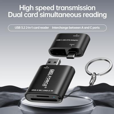 중국 USB 3.0 Type A Type C 카드 리더 (USB C OTG 어댑터 포함) 판매용