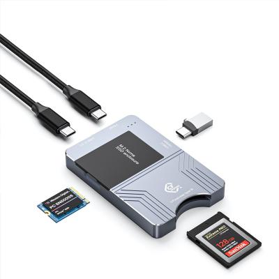 중국 CFexpress TYPE B 및 XQD 카드 리더 USB3.2 Gen2 USB C M.2 NVMe SSD 인클로저 판매용