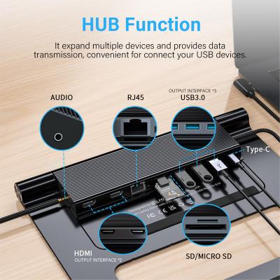 중국 USB C 노트북 조절식 스탠드 듀얼 HDMI 4K MST 비디오 출력 판매용