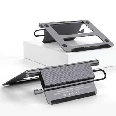 중국 노트북 맥북 조정 및 접이식 스탠드와 함께 10 in 1 USB C 도킹 스테이션 판매용