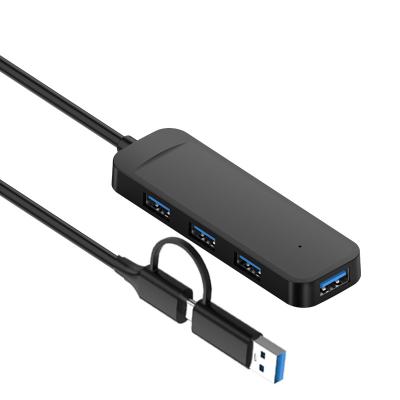 China 4 Ports USB TYPE-A and TYPE-C 3.0 Combo HUB in ABS Plastic Materials for sale