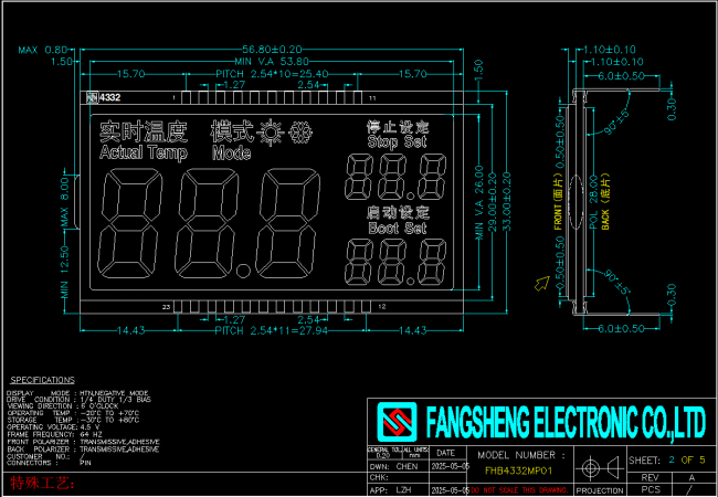 Custom HTN LCD Panel Display