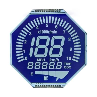 Ecrã LCD HTN Matrix personalizado de oito formas monocromático de 7 segmentos gráfico para instrumentos de motocicleta