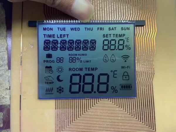 OEM FSTN Affichage LCD en mode positif Graphique monochrome 12 heures Angle de vision Pour le thermostat