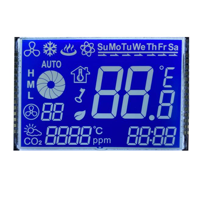 Custom THN Negative Segmented LCD Display for Industrial Temperature Control