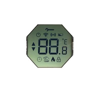 China Custom HTN LCD Display Monochrome 7 Segment LCD For Thermostat Tn Htn Postive Transflective 7segment LCD Panel LCD Screen for sale