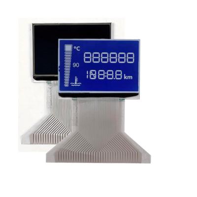 China Custom Segment Blue Black LCD Digital Screen Dashboard LCD Display for Speedometer Odometer Tachometer HTN Negative Lcd for sale