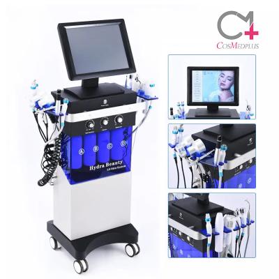 China Multifunctionele Aqua Peeling Oxygen Jet Hydra Hydro Dermabrasie Gezichtsreinigingsapparatuur met huidanalysator Te koop