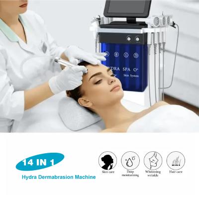 China Multifunctionele Aqua Peeling Oxygen Jet Hydra Hydro Dermabrasie Gezichtsreinigingsapparatuur met huidanalysator Te koop