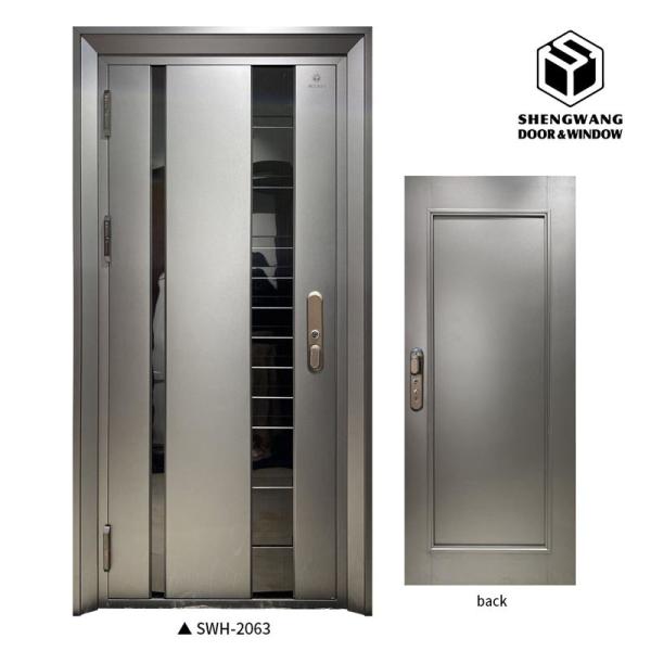 Quality Fireproof Swig Left Aluminum Shop Front Doors Villa Solid Aluminium Front Doors for sale