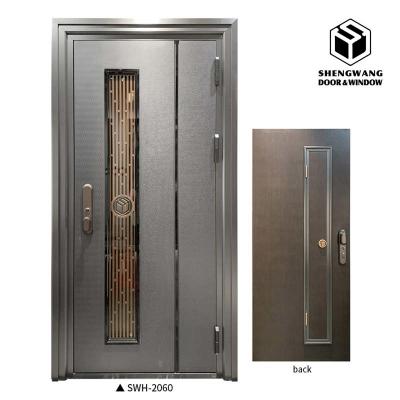 China Résistant au feu Swing gauche Aluminium Boutique Portes d'entrée Villa Solid Aluminium Portes d'entrée for sale