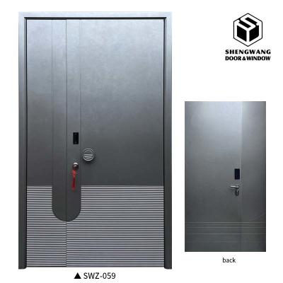 China Waterdichte handgrepen sloten aluminium ingang deur hotel aluminium voordeuren voor huizen for sale