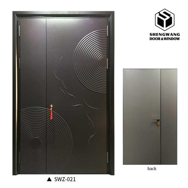 Quality Environmental Protection Aluminum Swing Door Rust proof 90mm Modern Swing Doors for sale