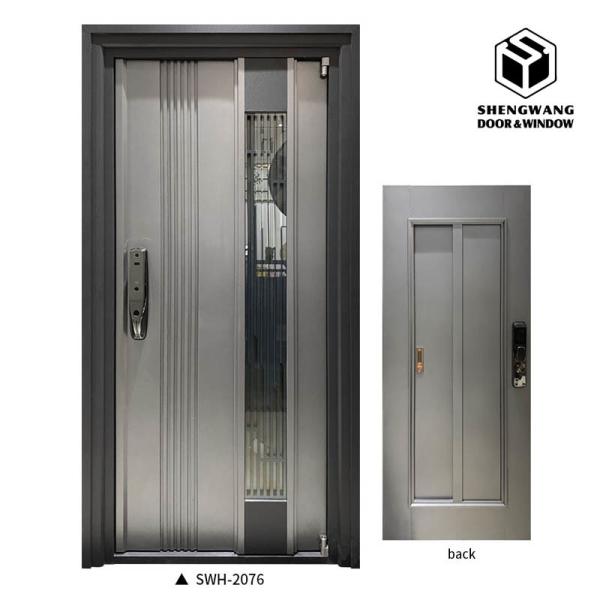 Quality ODM Noise Reduction Aluminum Entrance Door Copper Imitation Surface Finishing Aluminum Entry Doors for sale