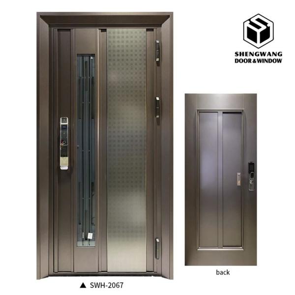Quality ODM Noise Reduction Aluminum Entrance Door Copper Imitation Surface Finishing for sale
