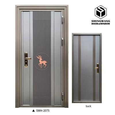 China Gepersonaliseerde grootte Hotel Swinging Roestvrij staal deur Warmteoverdracht Print Metalen Luwer deuren Te koop