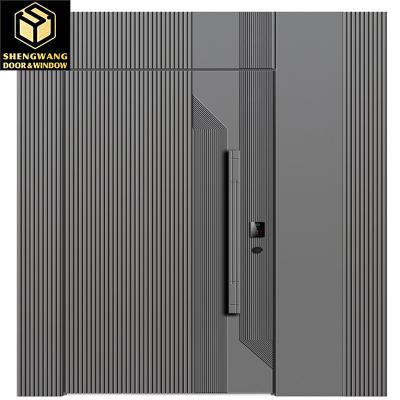 Cina Porta in polvere nera porta di ingresso in acciaio inossidabile Trasferimento di calore Stampa 2,0 mm porte esterne in metallo massiccio in vendita