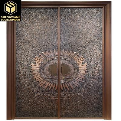 Cina Porta in polvere nera porta di ingresso in acciaio inossidabile Trasferimento di calore Stampa 2,0 mm porte esterne in metallo massiccio in vendita