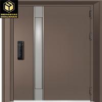 Quality Heat Insulation Brown Modern Aluminum Entry Doors Waterpfoof Front Door Aluminum for sale