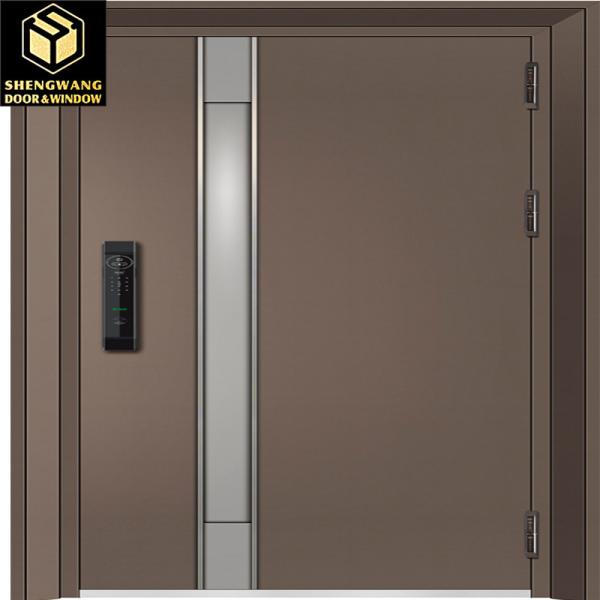 Quality Heat Insulation Brown Modern Aluminum Entry Doors Waterpfoof Front Door Aluminum for sale