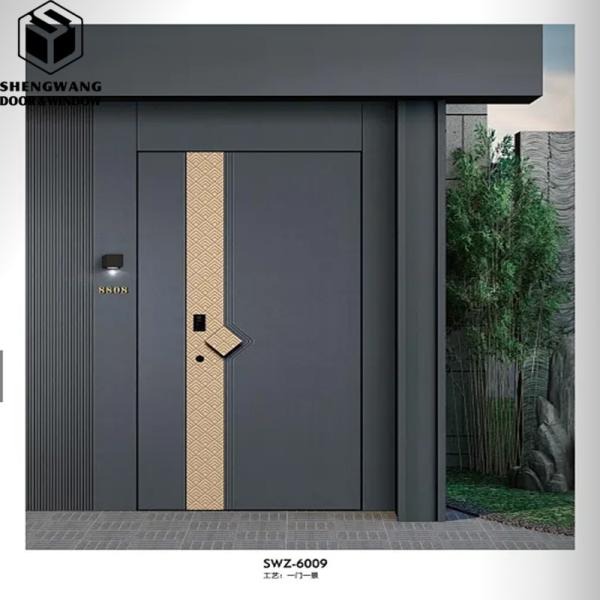 Quality Gray Bedroom Aluminum Entrance Door Residential Aluminium Front Doors For Homes for sale