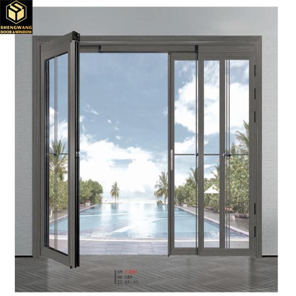 Quality Soundproof Hinged Aluminum Sliding Glass Door Indoor Aluminum Double Doors for sale