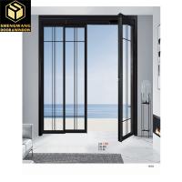 Quality 5mm 9A 5MM Black Aluminium Glass Doors Office Swing Half Aluminium Glass Hinged for sale