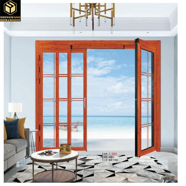Quality Double Glass Indoor Aluminum Sliding Glass Office Swing Half Aluminum Folding Glass Doors for sale
