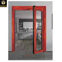 Quality Red Black Aluminium Glass Hinged Door Aluminium Bi Fold Doors ODM for sale