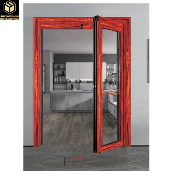 Quality Red Black Aluminium Glass Hinged Door Aluminium Bi Fold Doors ODM for sale