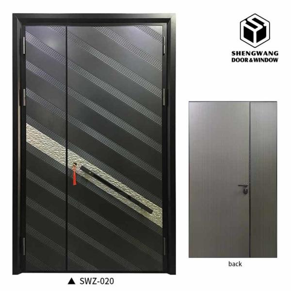 Quality Cast Villa Khaki Copper aluminium exterior doors Folding aluminum entry door Customized Width for sale