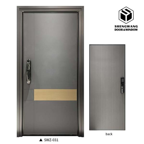Quality Customizable Size Gray Aluminium Glass Hinged Door Contemporary Hinge Door for sale