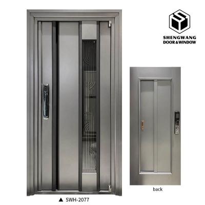 Cina Appartamento Grigio scuro Nero Porta interna in alluminio MDF 45 minuti Porta a fuoco in vendita